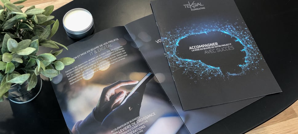 Création d'une plaquette de présentation Teksial Consulting - La Confection
